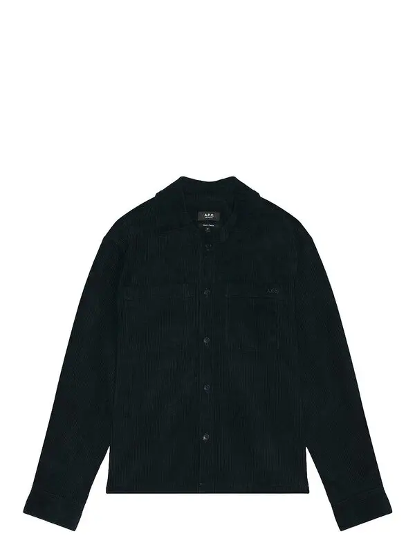 A.p.c. Leon Surchemise In Navy - Dark Navy