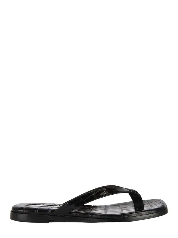 EMME PARSONS Meta Sandal - Black Embossed Croc