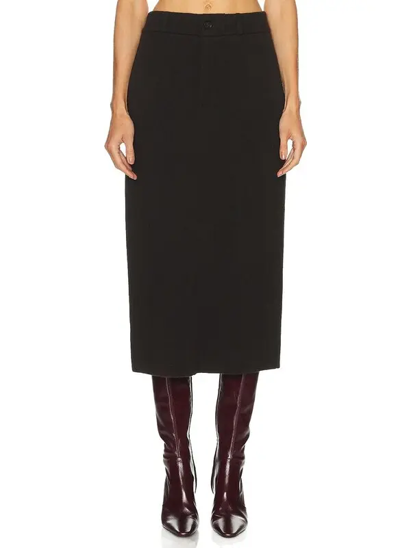 Guest In Residence Tailored Cashmere Skirt - Burnt Cocoa
