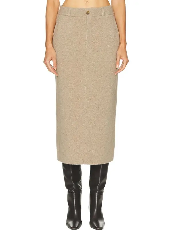 Guest In Residence Tailored Cashmere Skirt - Taupe