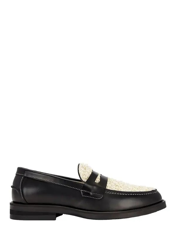 DUKE + DEXTER Wilde Habana Penny Loafer - Black & White