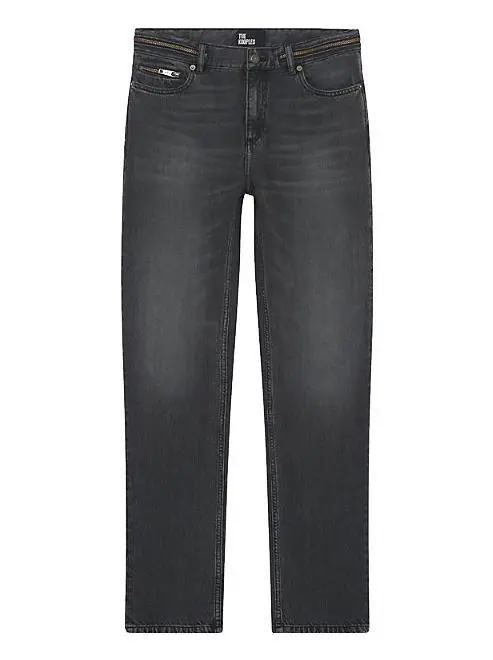 The Kooples Zip-detailed Skinny-leg Jeans - Black Washed