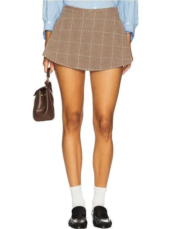 Free People Paradise Found Menswear Skort - Chocolate