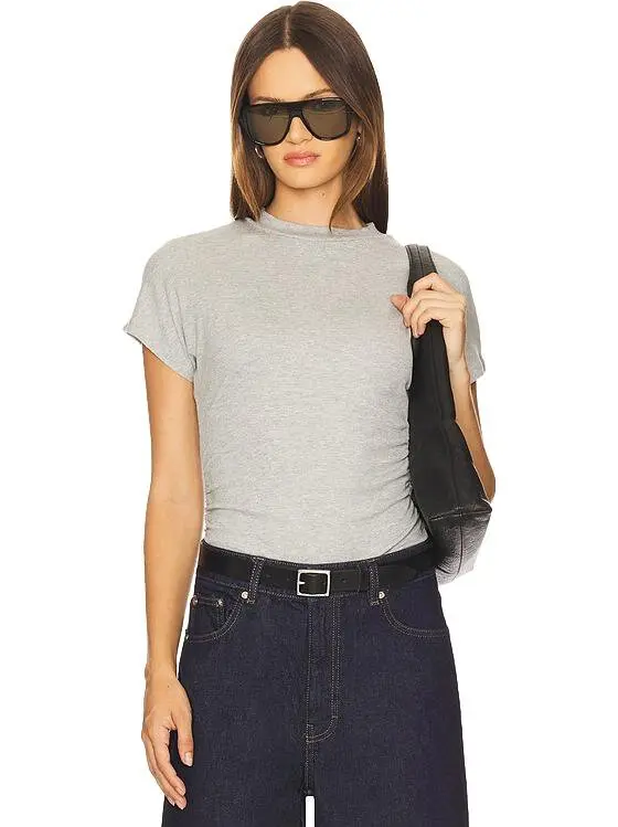 Lna Dani Short Sleeve Top - Heather Grey