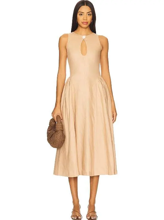 Lpa Seina Midi Dress - Taupe