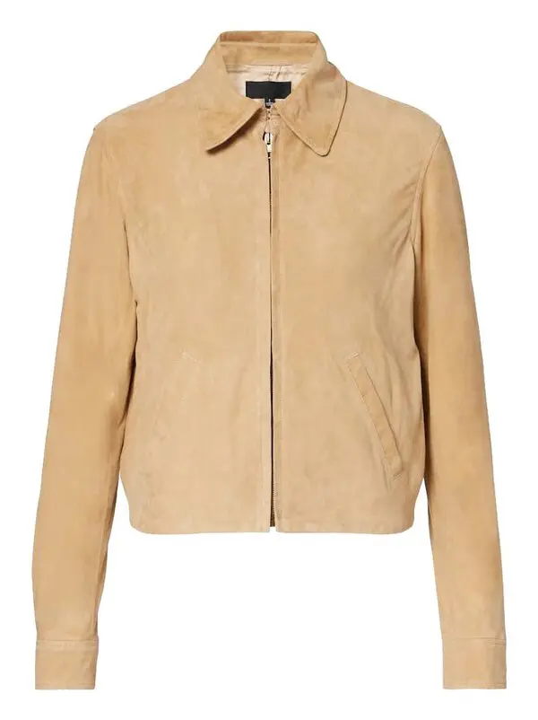 NILI LOTAN Beauvais Suede Jacket - Beige