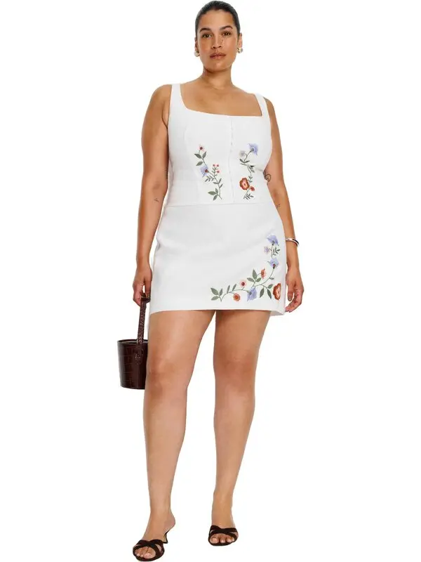 REFORMATION Ren Linen Mini Skirt - Ivory