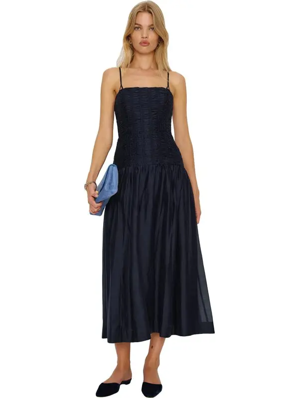 REFORMATION Azure Midi Dress - Navy