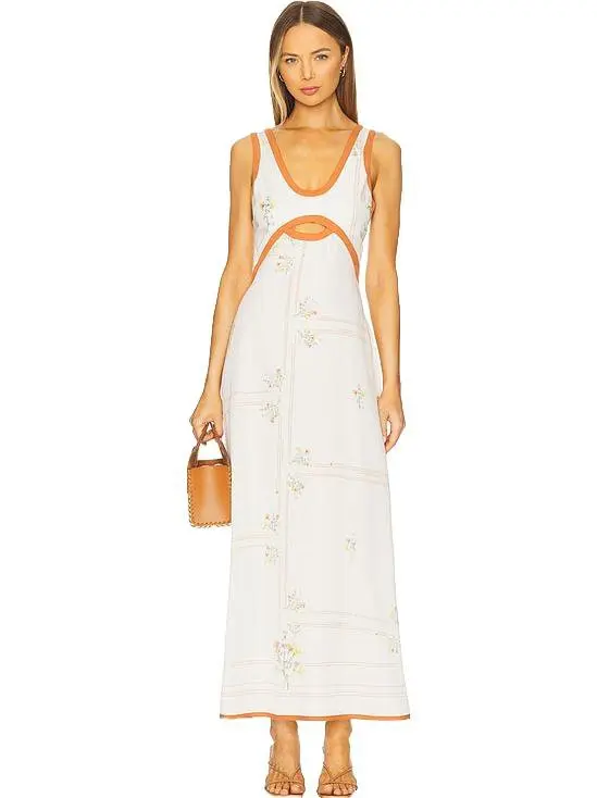 SANCIA The Aubrey Dress Floral Linen Maxi Dress With Cut-out Detail - Kaia Floral
