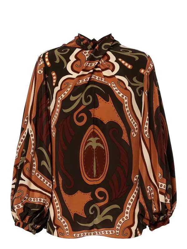 Johanna Ortiz Printed Silk Blouse - Multicoloured