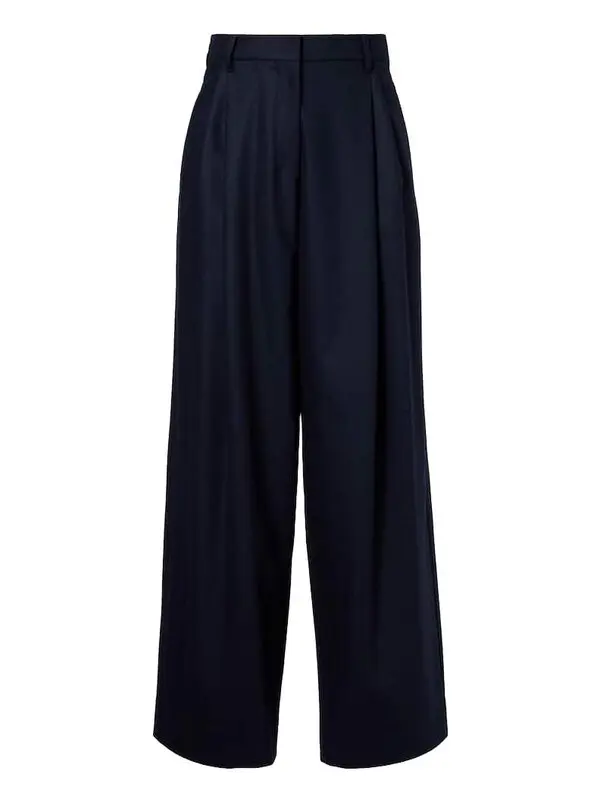Max Mara Titty Wool Wide-leg Trousers - Blue