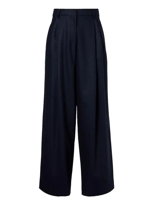 Max Mara Titty Wool Wide-leg Trousers - Blue