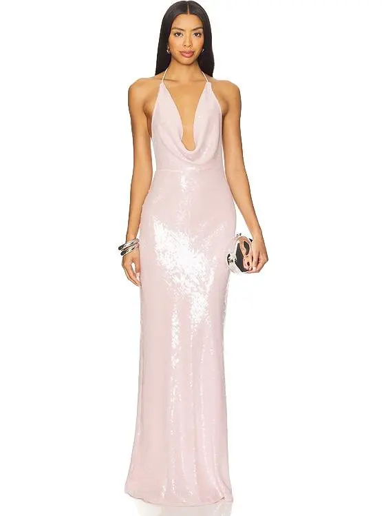 SAU LEE Claudia Gown - Misty Pink
