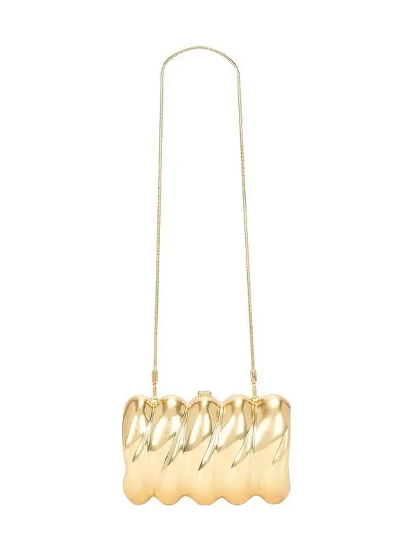 Simkhai Reya Metallic Clutch - Gold