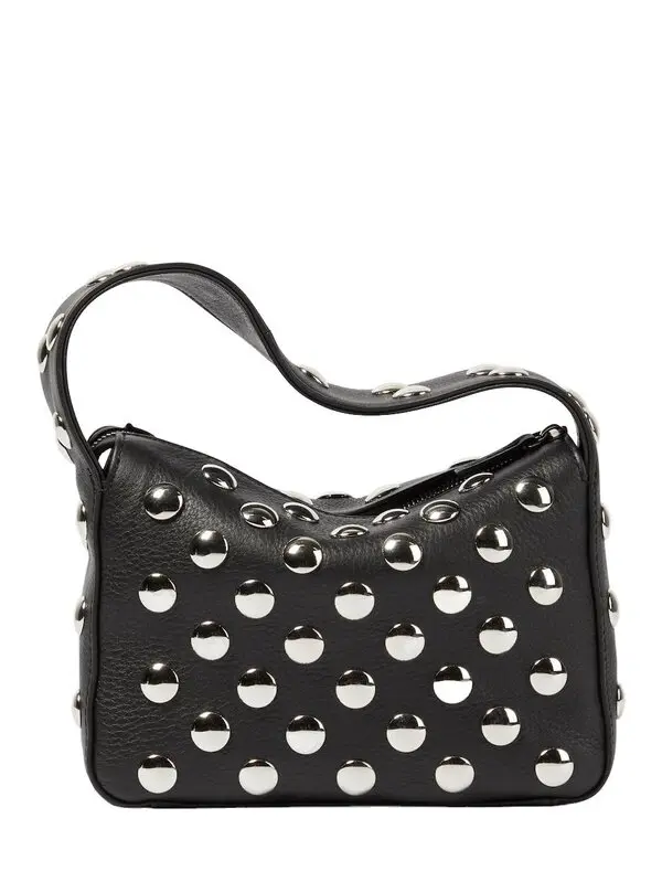 Khaite Elena Studded Leather Shoulder Bag - Black