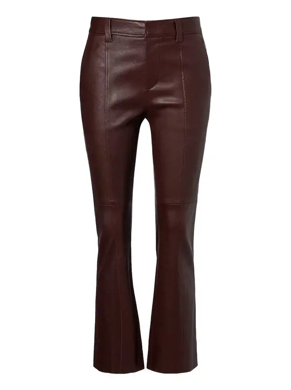 Brunello Cucinelli Leather Pants - Burgundy