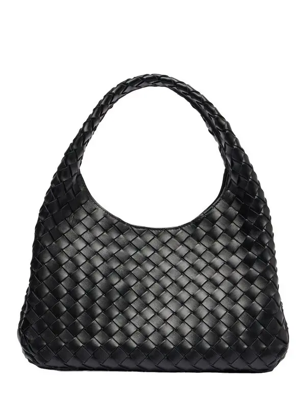 Bottega Veneta Campana Medium Shoulder Bag - Black