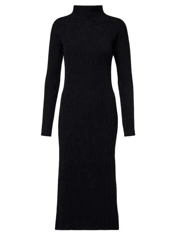 Max Mara Zelanda Wool And Cashmere Midi Dress - Black