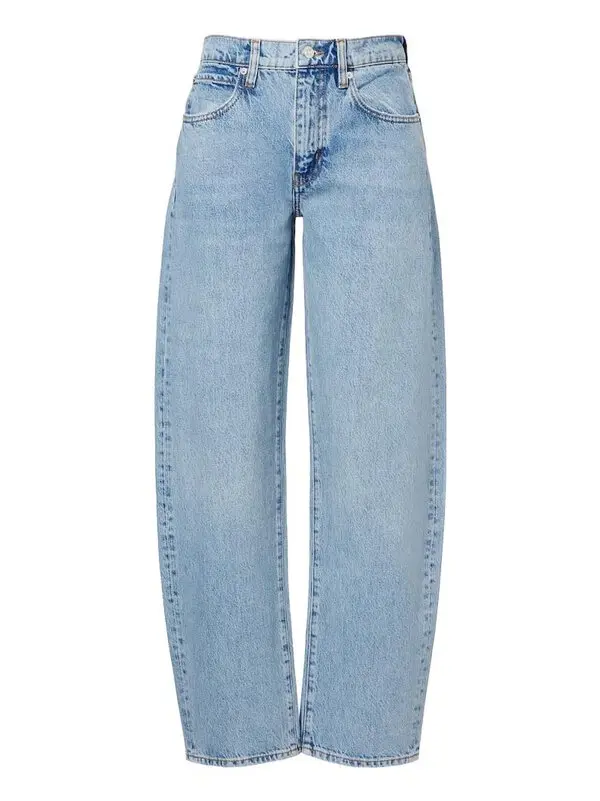 FRAME Low Slung Mid-rise Barrel-leg Jeans - Blue