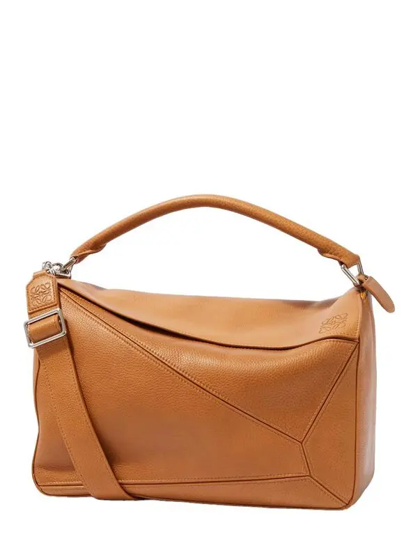Loewe Puzzle Large Leather Shoulder Bag - Beige