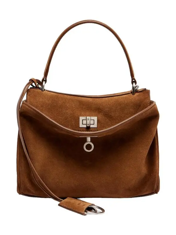 Balenciaga Rodeo Mini Suede Tote - Brown