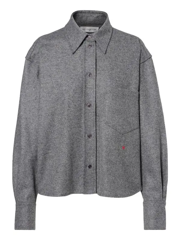 Victoria Beckham Wool And Cashmere Shirt - Grey