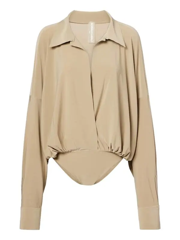 Norma Kamali Oversized Bodysuit - Beige