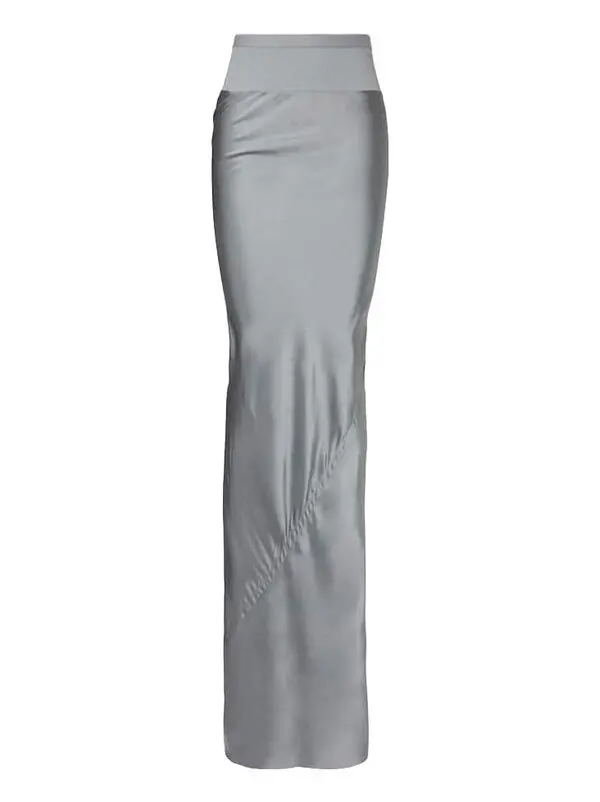 Rick Owens Coda Satin Maxi Skirt - Blue