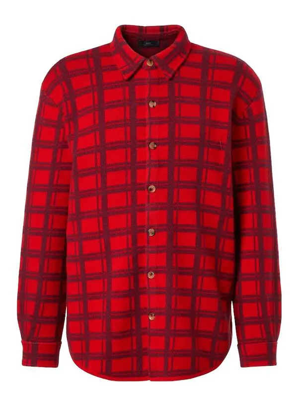 Arch4 Mr Young Checked Cashmere Shirt - Red