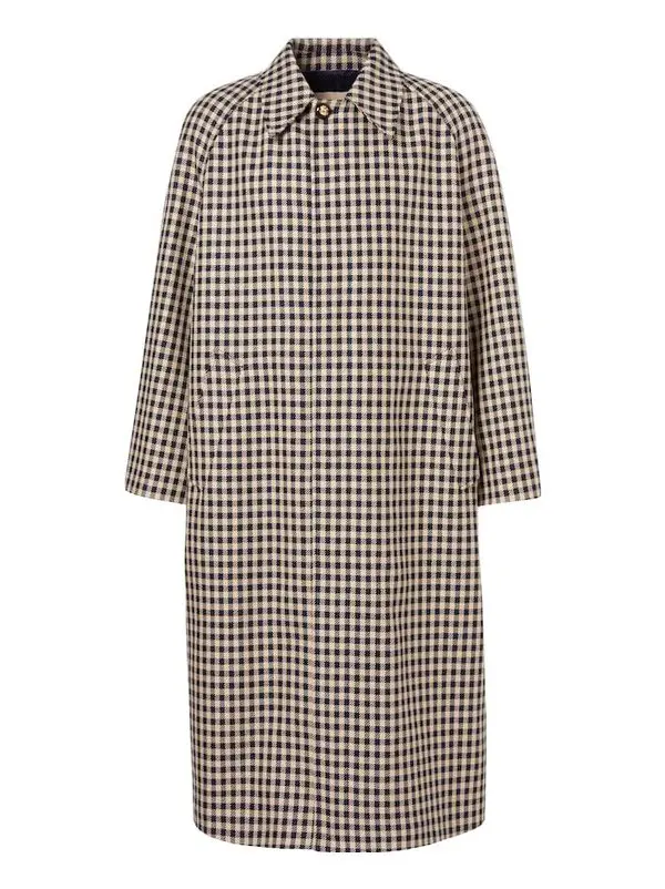 Valentino Garavani Gingham Cotton And Wool Coat - Beige