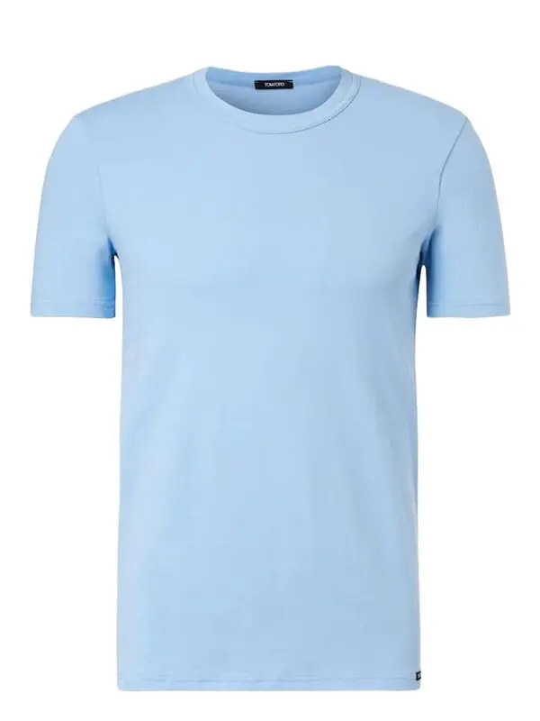 TOM FORD Cotton-blend Jersey T-shirt - Blue