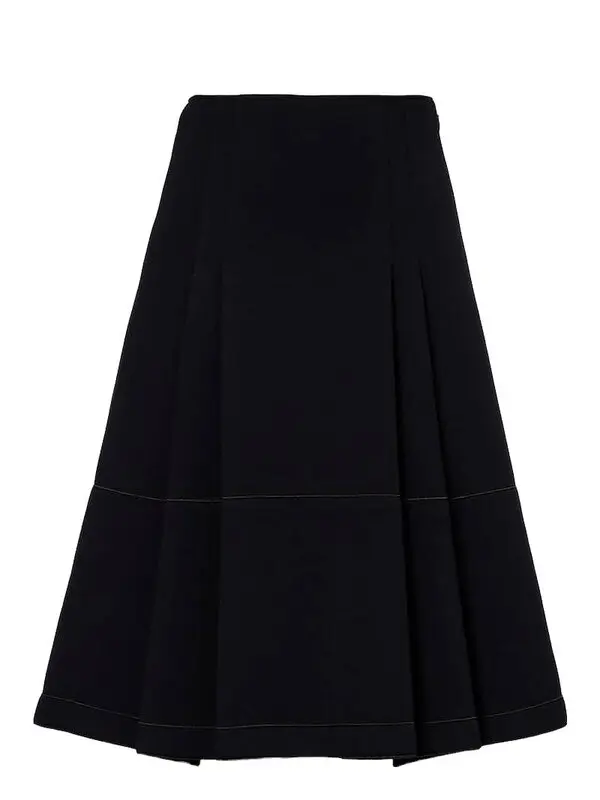 Marni Tiered Cotton-blend Midi Skirt - Black