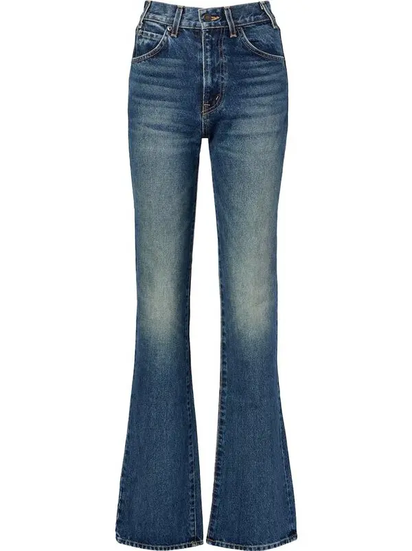 NILI LOTAN Joan Mid-rise Straight Jeans - Blue