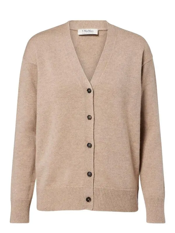 Max Mara Cedro Wool And Cashmere Cardigan - Beige