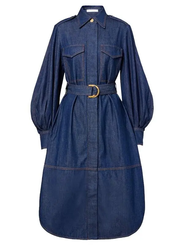 Zimmermann Denim Midi Shirt Dress - Blue