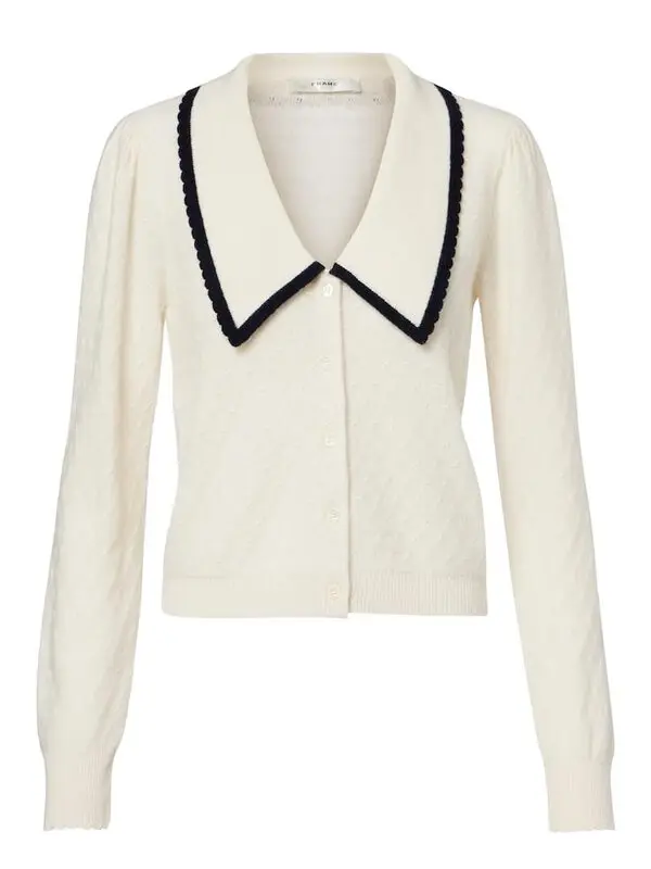 FRAME Sailor Cashmere Cardigan - White
