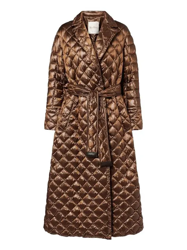 Max Mara Cube Spaces Belted Down Coat - Brown