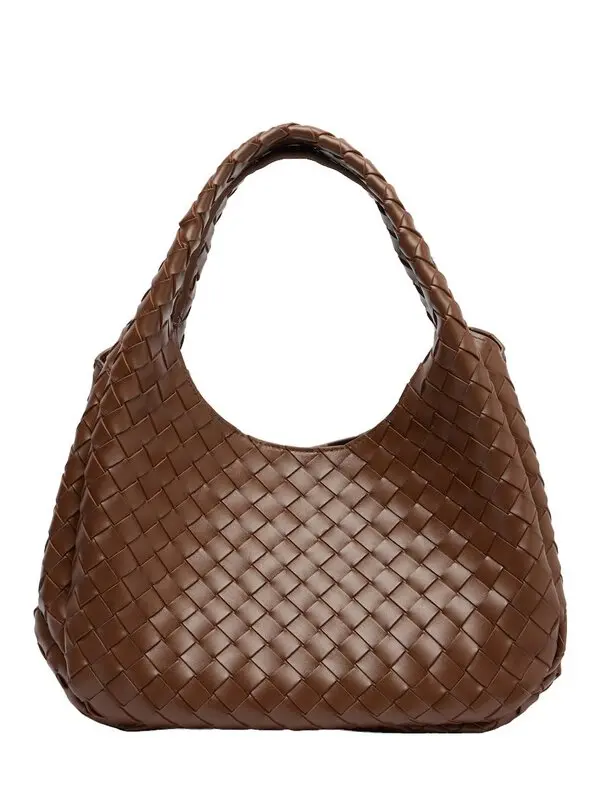 Bottega Veneta Campana Medium Shoulder Bag - Brown