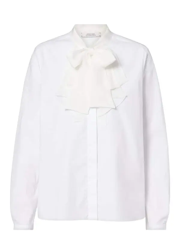 Dorothee Schumacher Cotton-blend Poplin Blouse With Bow Detail - White
