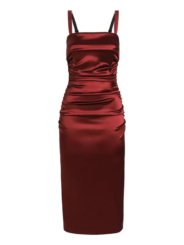 Dolce & Gabbana Stretch Satin Bodycon Dress - Bordeaux