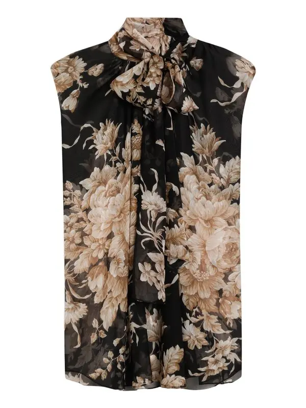 Dolce & Gabbana Rose- Chiffon Shirt - Print