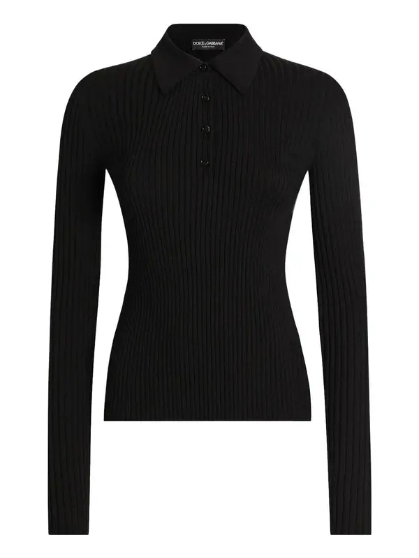 Dolce & Gabbana Ribbed Wool Pullover - Black