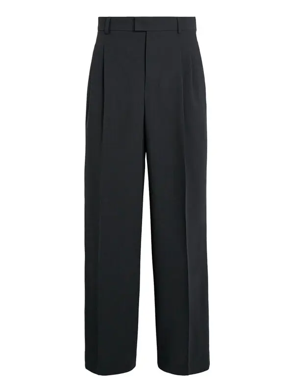 Ami Wide-leg Wool Trousers - Black