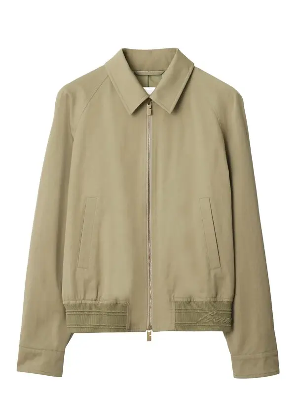 Burberry Cotton Twill Harrington Jacket - Beige