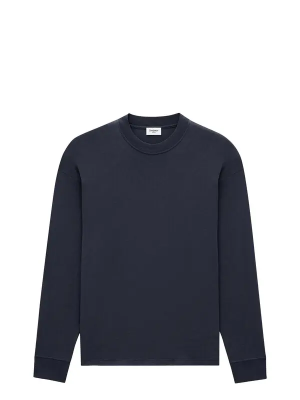 Saint Laurent Cotton Crew-neck Sweatshirt - Blue