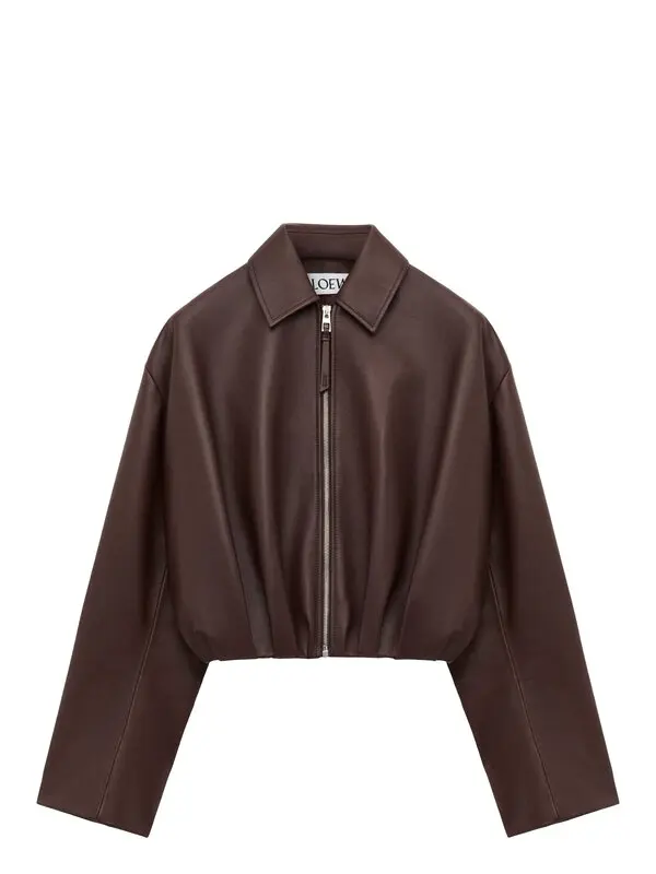 Loewe Lambskin Draped Jacket - Brown