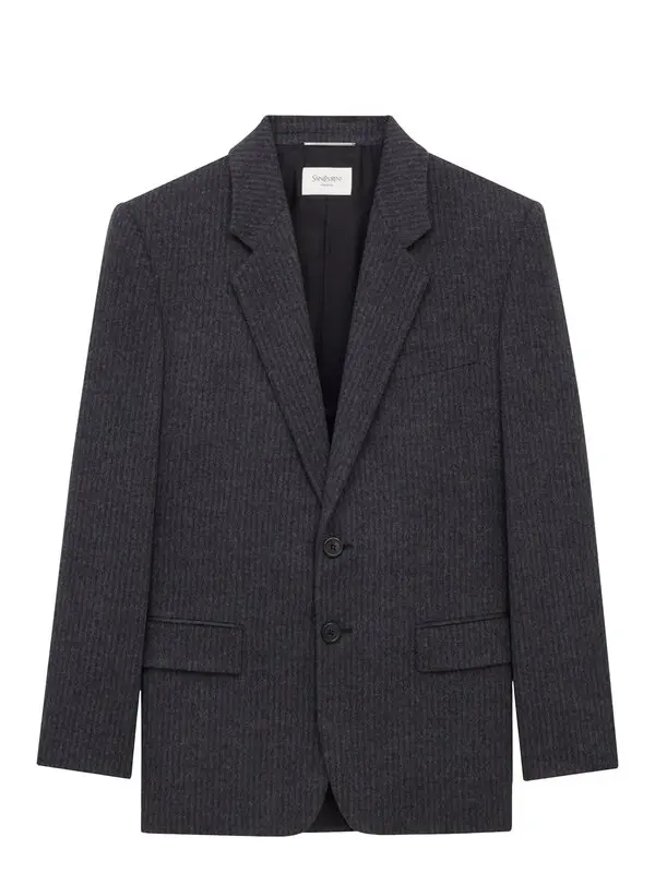 Saint Laurent Wool-cashmere Single-breasted Jacket - Grey