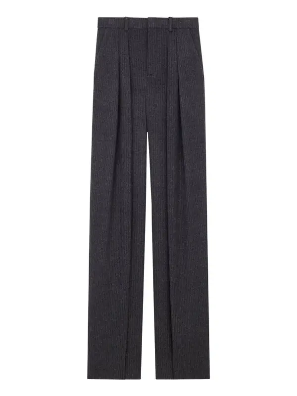 Saint Laurent Wool-cashmere Trousers - Grey
