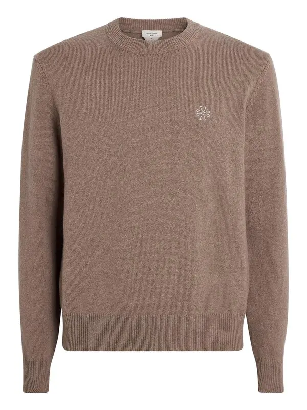 Jacob Cohen Wool-cashmere Monogram Sweater - Beige