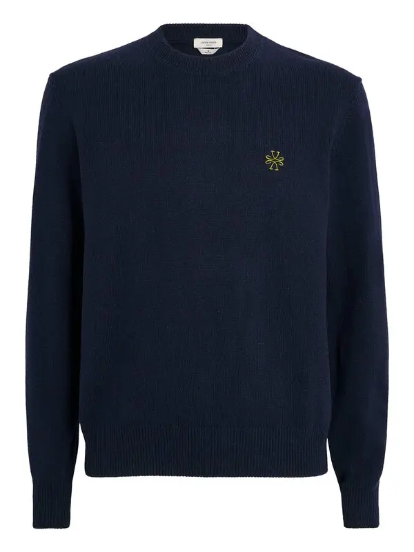 Jacob Cohen Wool-cashmere Monogram Sweater - Navy